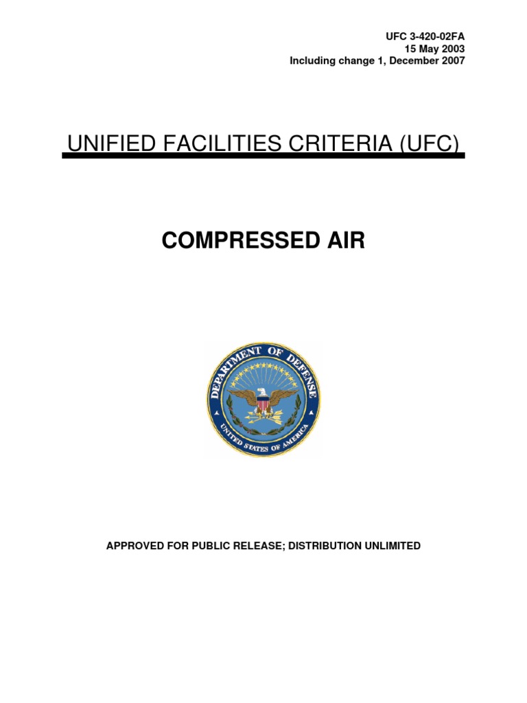 Unified Facilities Criteria (Ufc) For Compressed Air | PDF