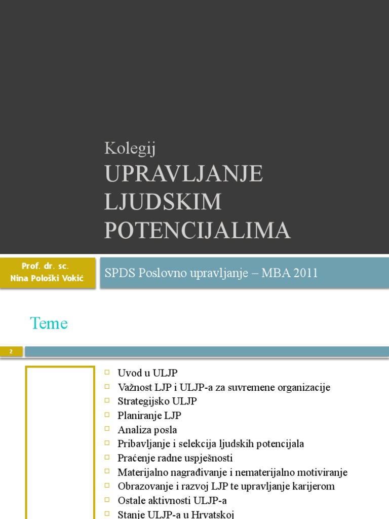 Predavanja ULJP Za MBA - 2011 | PDF