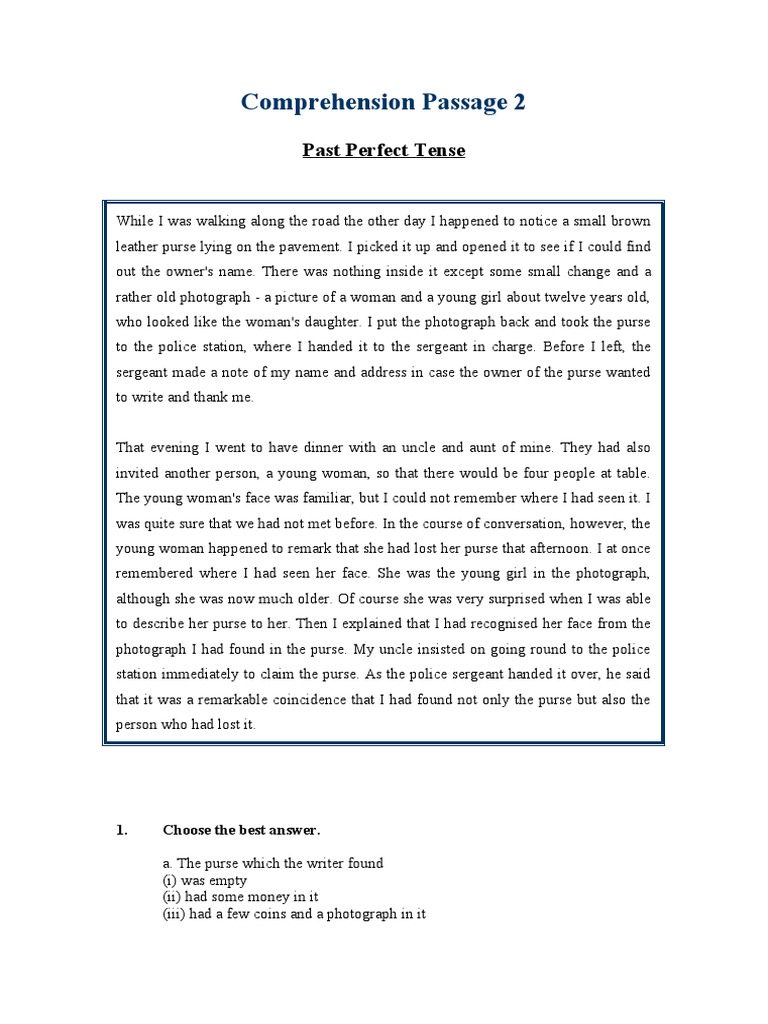 2 - Comprehension Passage (T3,4,6) | PDF | Linguistics