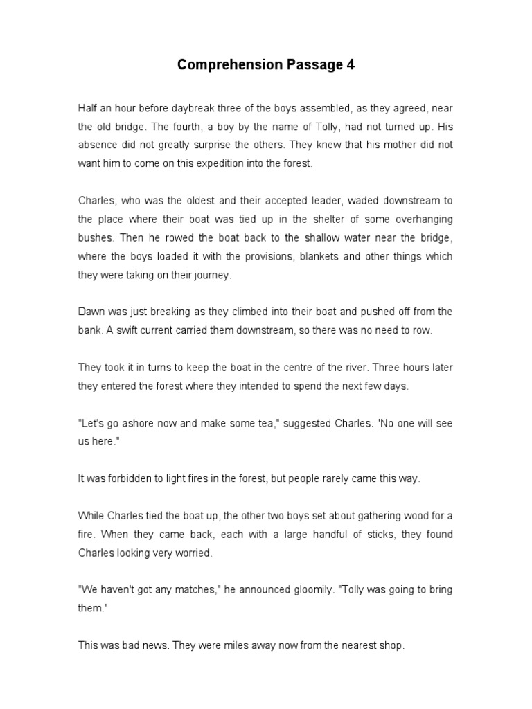 4 - Comprehension Passage (T3,4,6) | PDF