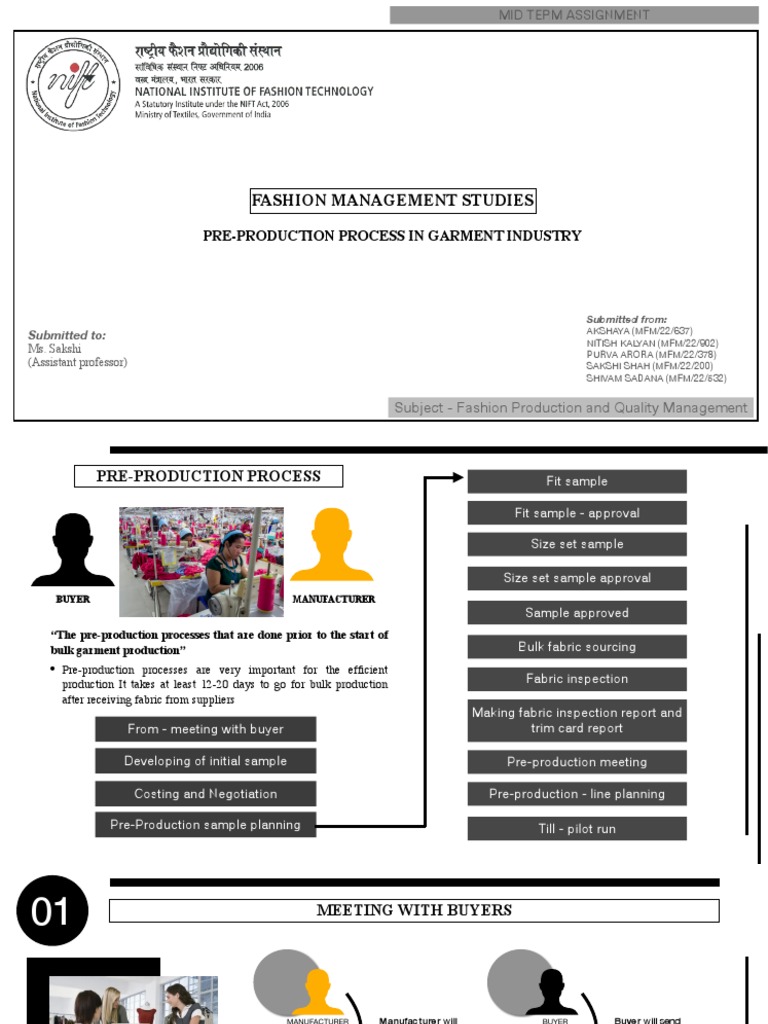 The pre-production processes done before bulk garment production | PDF ...
