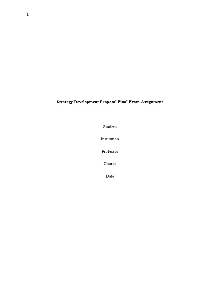 Strategy Development Proposal | PDF