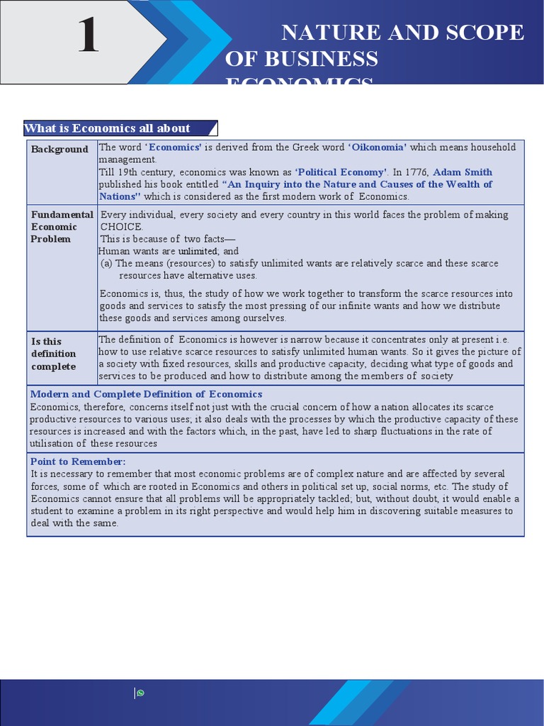 Understanding the Nature and Scope of Business Economics | PDF ...