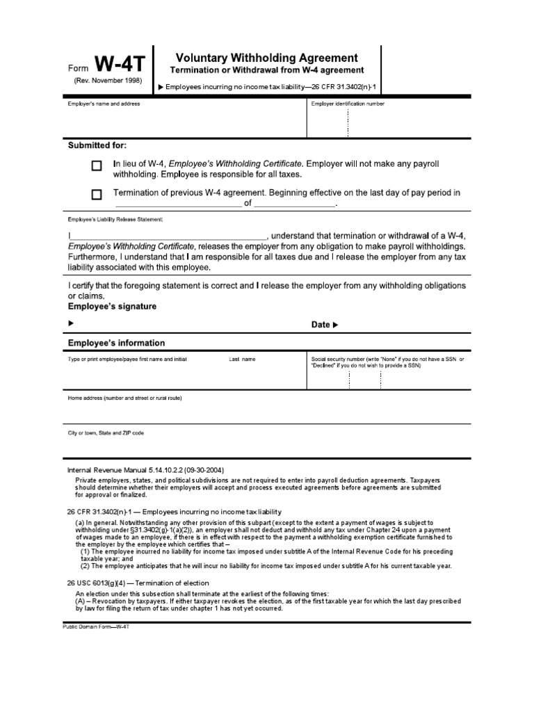 Termination w4 Agreement | PDF | Law | Technology & Engineering