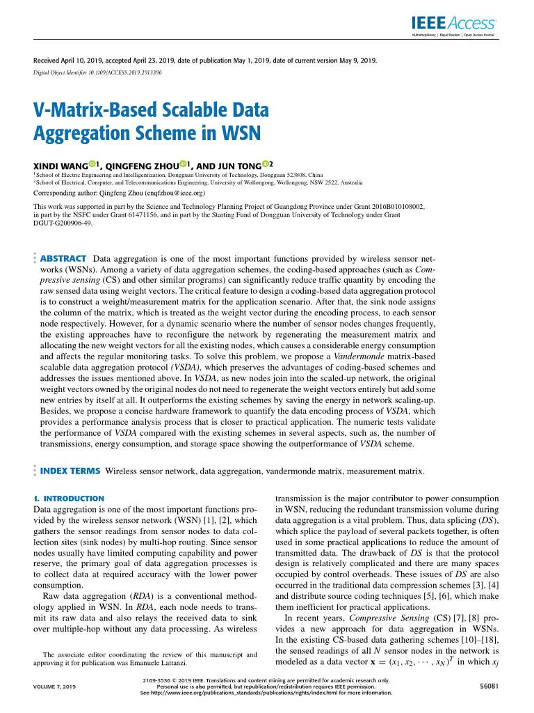 V Matrix Based Scalable Data Pdf Wireless Sensor Network Computer Network