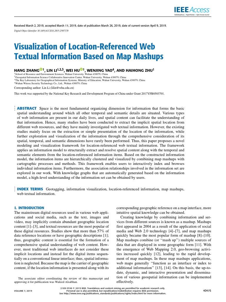 Visualization Of Location Referenced Web Textual Information Based On