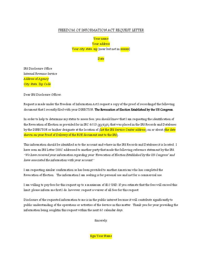 FOIA Request ROE | PDF | Politics