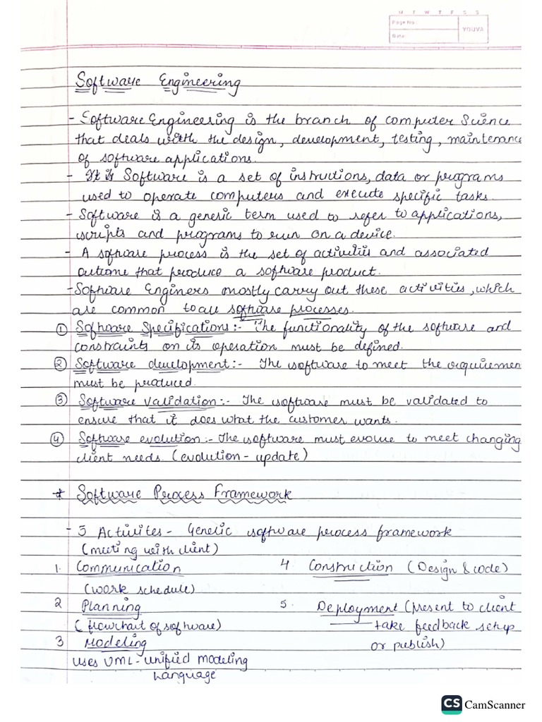 Software Engineering Unit 1 Notes Pdf