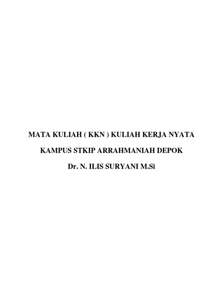 Mata Kuliah KKNN | PDF
