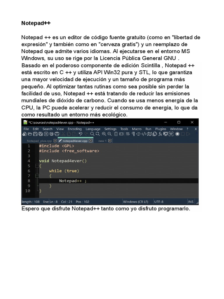 Editor Notepad Plus Plus | PDF