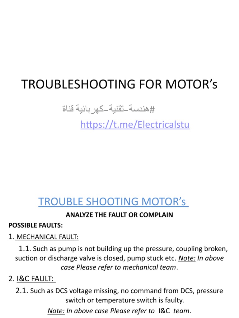Motor Trouble Shooting Final-1 | PDF | Electric Motor | Electrical ...