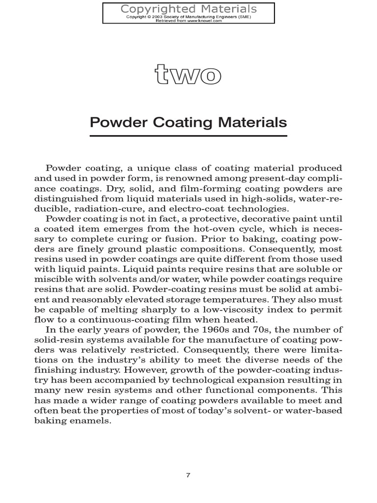 Chapter 2: Powder Coating Materials | Download Free PDF | Epoxy ...