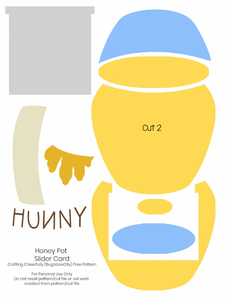 Honey Pot Slider Card PDF Pattern | PDF
