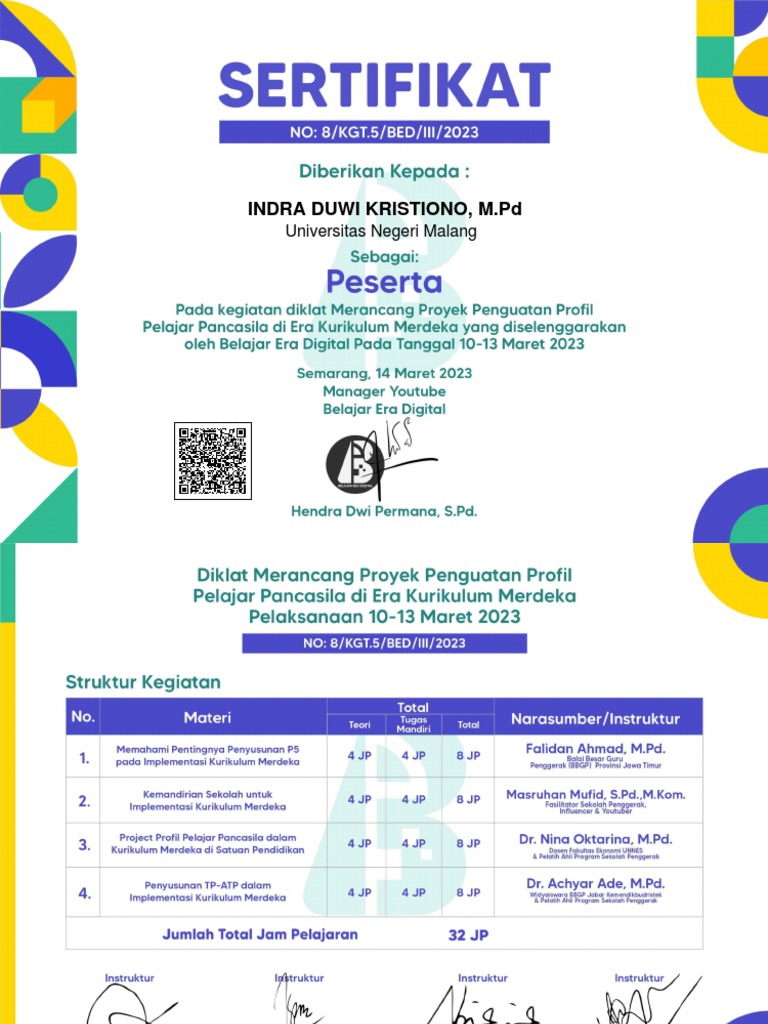 Diklat Merancang Proyek Penguatan Profil Pelajar Pancasila Di Era ...