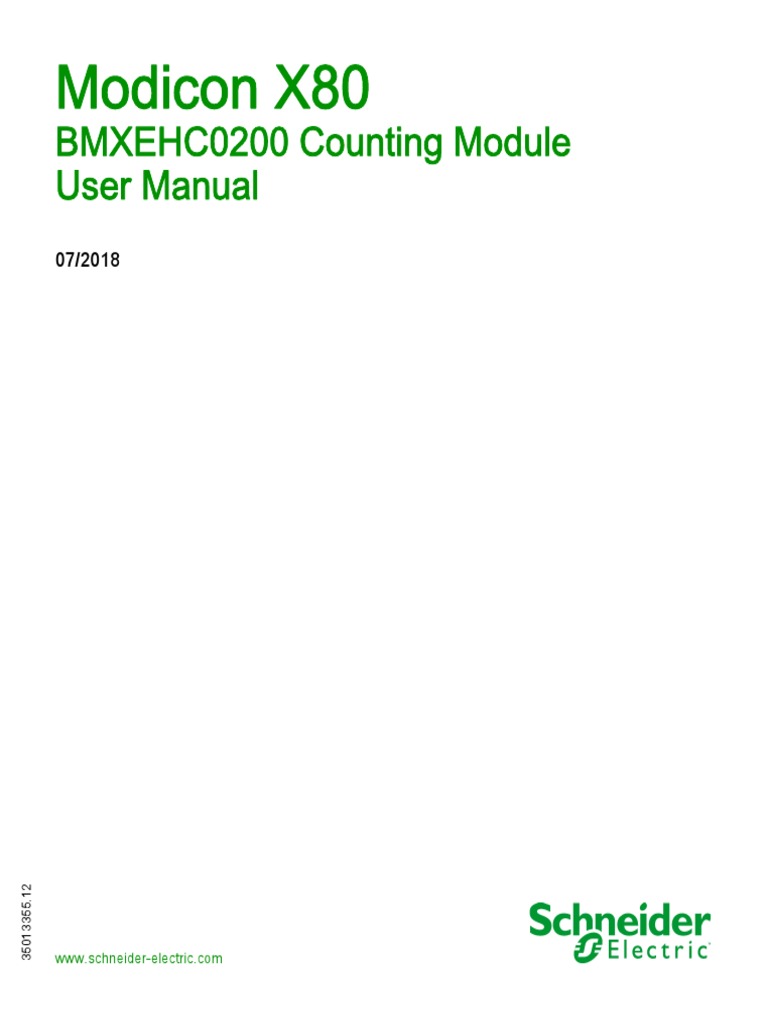 Modicon X80: BMXEHC0200 Counting Module User Manual | PDF | Electrical Connector | Automation