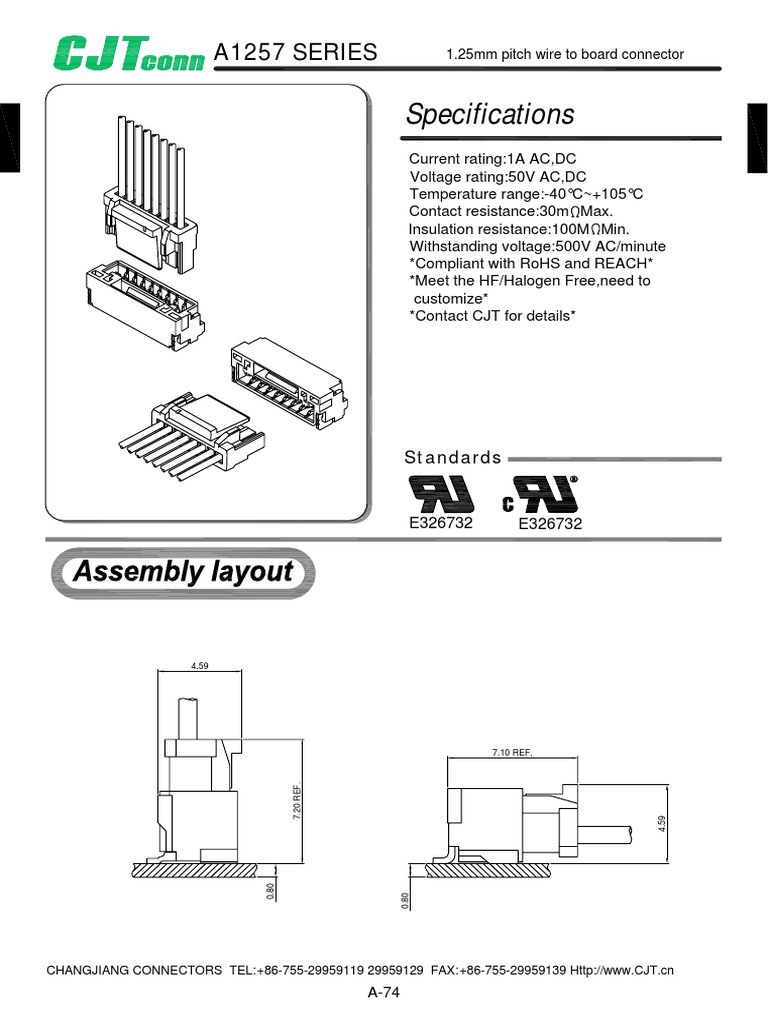 Specifications: A1257 SERIES | PDF | Electrical Connector | Electrical Engineering
