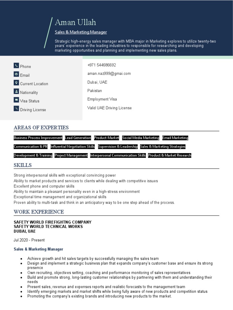 Resume Aman Ullah | PDF | Marketing | Sales