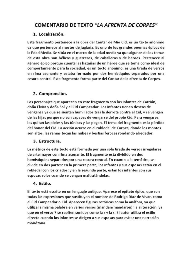 La Afrenta de Corpes | PDF