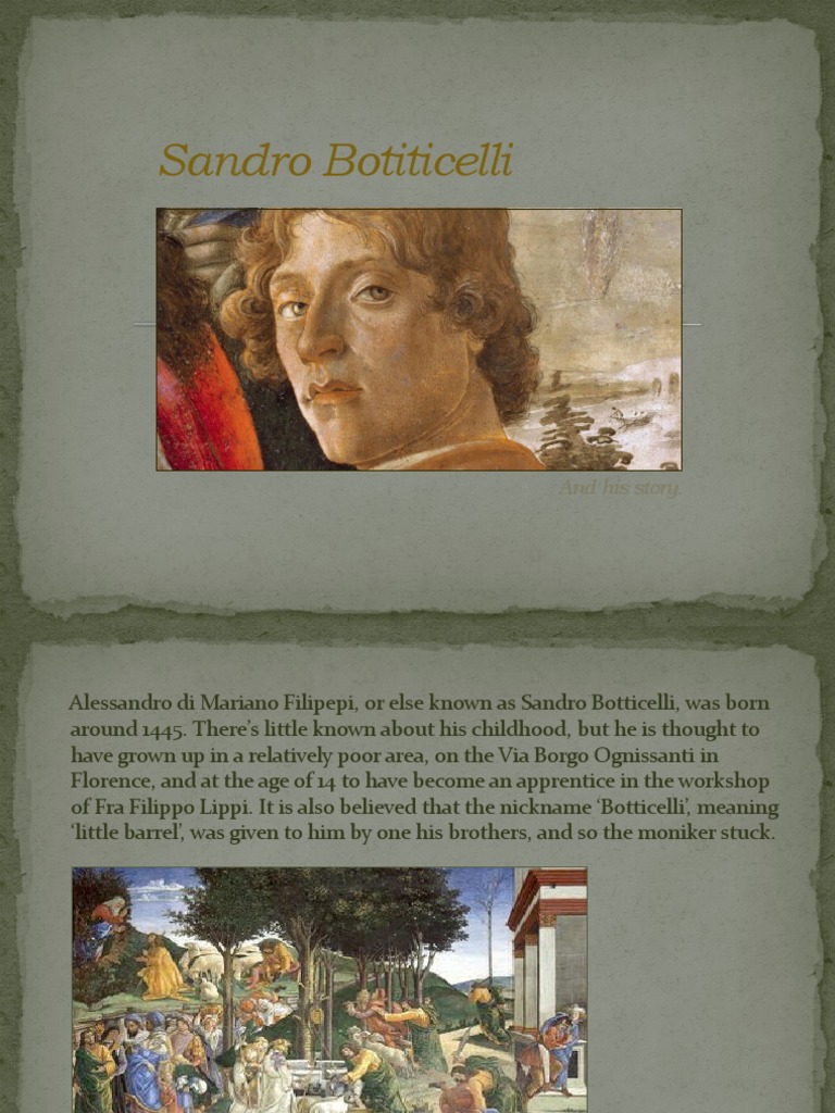 A Portrait of the Renowned Renaissance Artist Sandro Botticelli and His ...