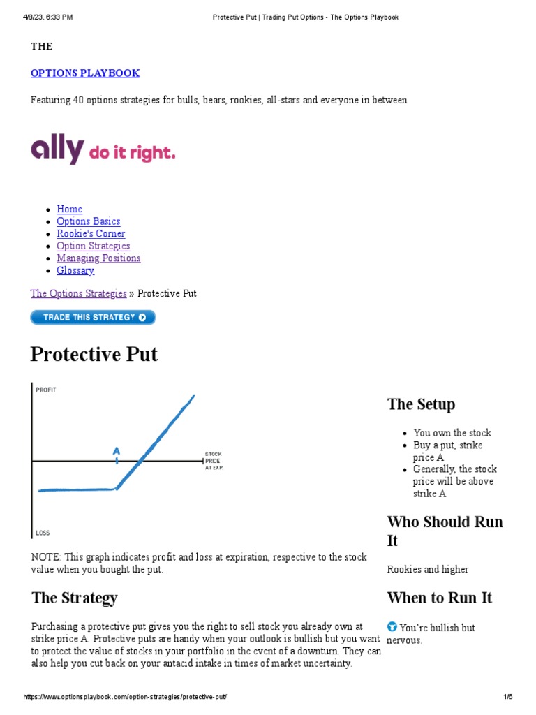 Protective Put - Trading Put Options - The Options Playbook | PDF | Put ...