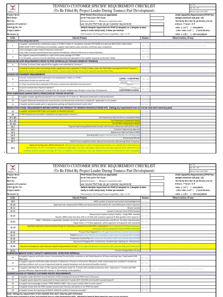 CSR Compliance Checklist for Suppliers | PDF | Specification (Technical ...