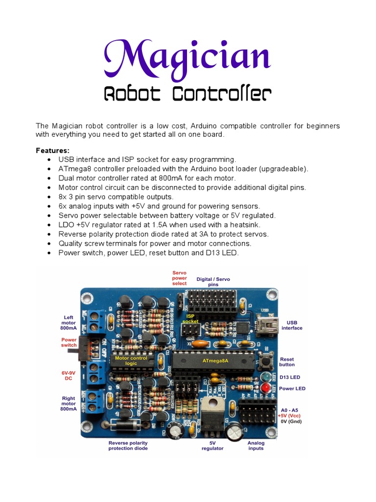 Arduino Compatible Magician Robot Controller | PDF | Arduino ...