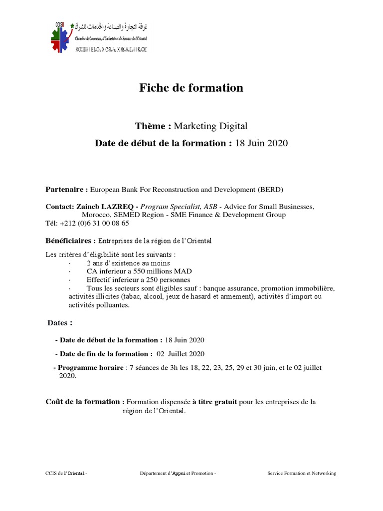 Fiche-Formation BERD | PDF