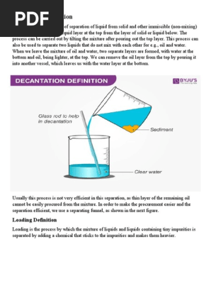 Decantation Chemistry