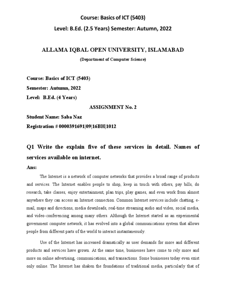 5403 Assignment 2 | PDF | World Wide Web | Internet & Web 5403 Assignment 2 | PDF | World Wide Web | Internet & Web