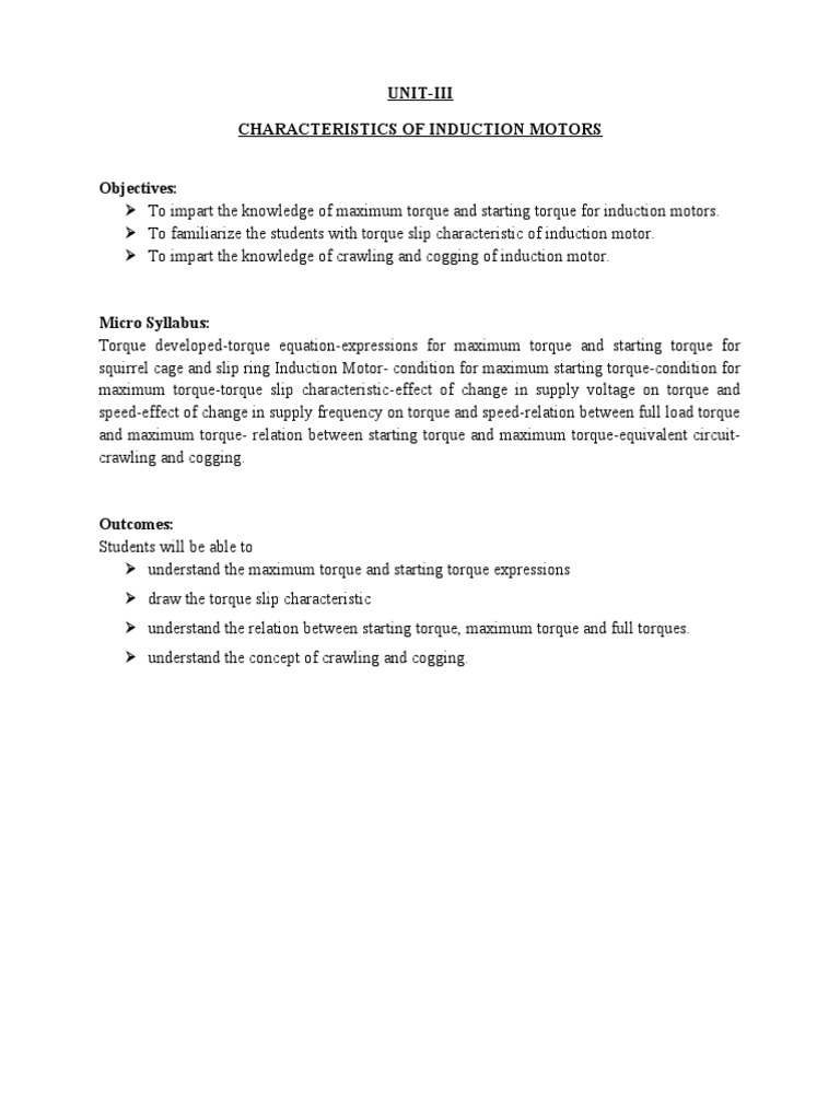 EM II Unit 3final | PDF | Electric Motor | Electromagnetic Induction