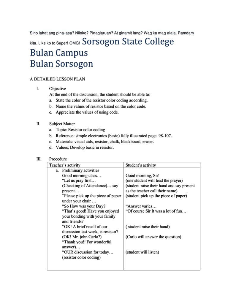 Idoc - Tips - Lesson Plan in Tle | PDF | Printed Circuit Board ...