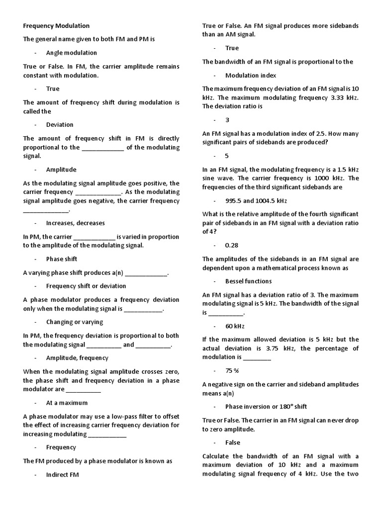 Frequency Modulation | PDF | Frequency Modulation | Detector (Radio)