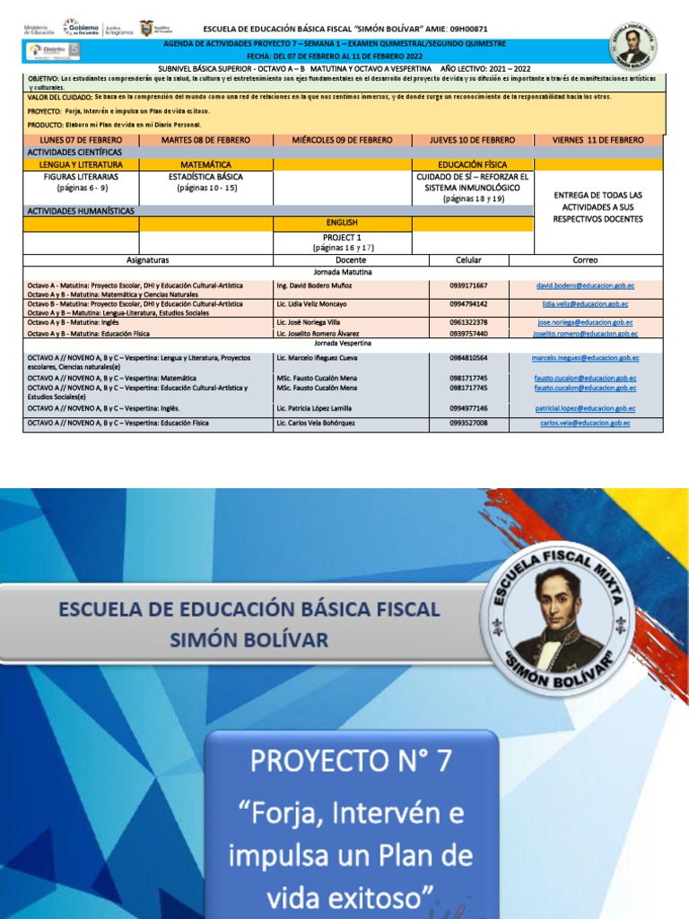 Ficha Pedagógica Proyecto 7 - Semana 1 8vo Egb | PDF | Adverbio ...