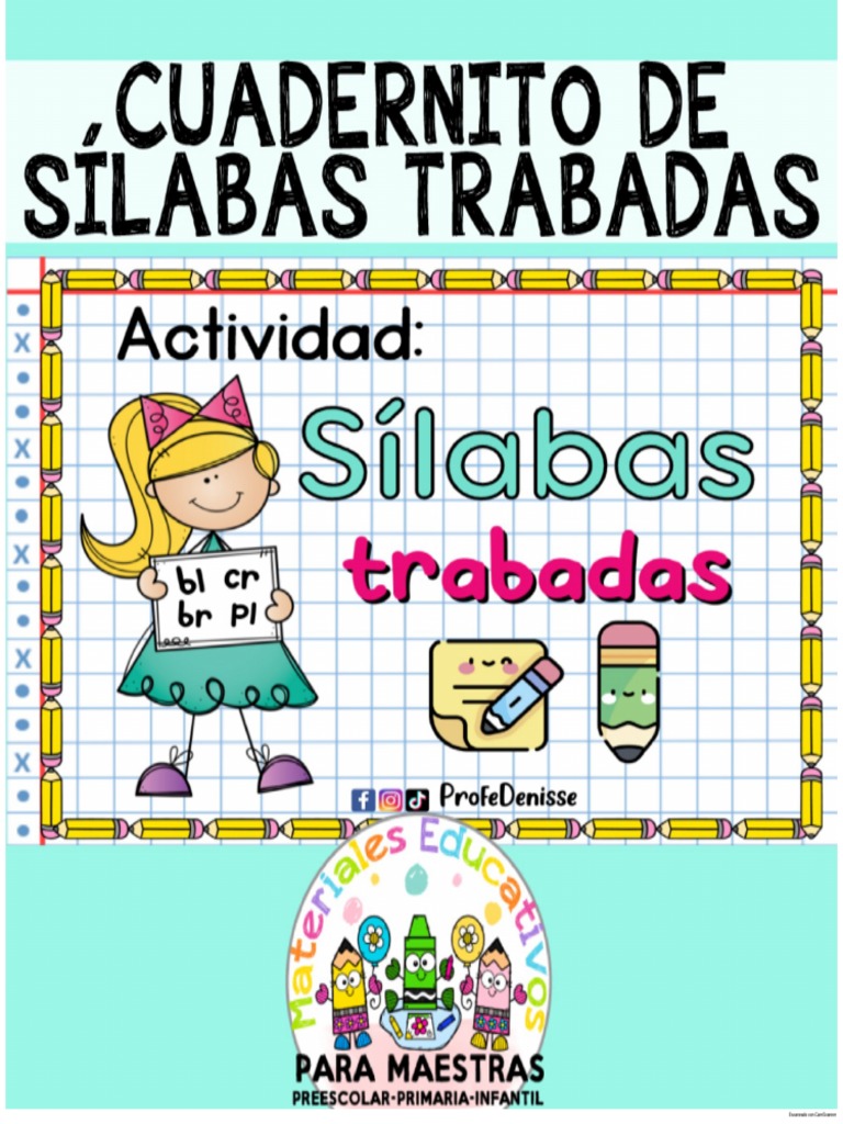 Actividades para Trabajar Sílabas Trabadas Recopilado Por Materiales Educativos para Maestras | PDF