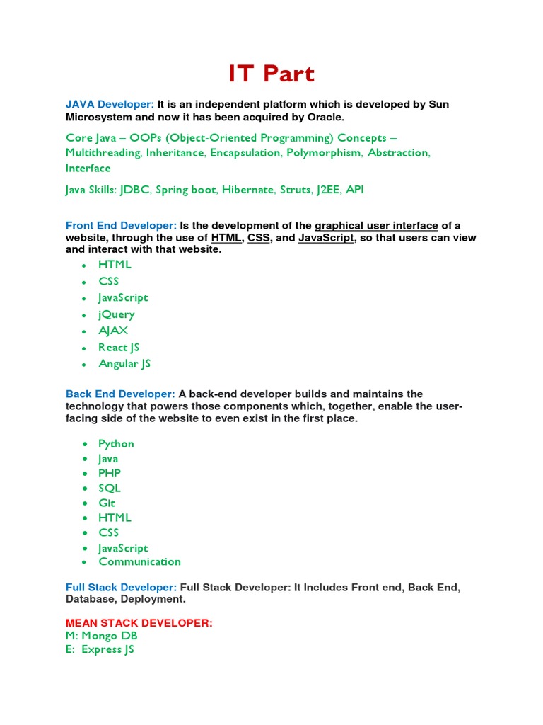 IT Part-1 | PDF | Java (Programming Language) | World Wide Web
