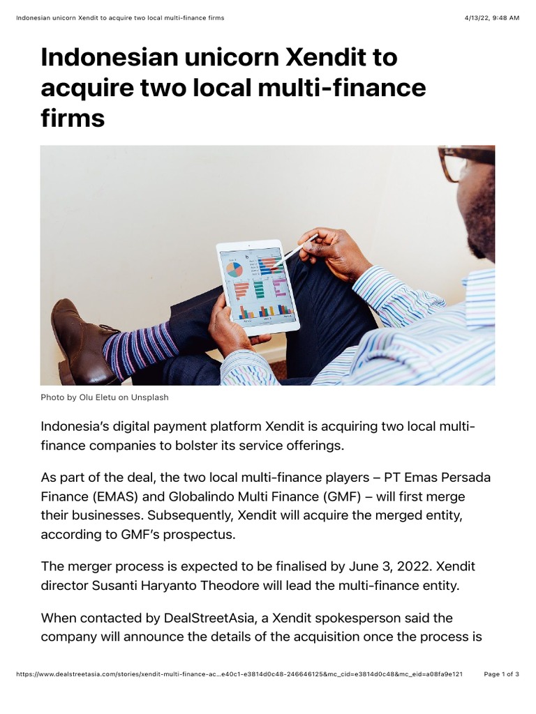Xendit Acquires Multi-Finance Firms | PDF | Loans | Mergers And ...