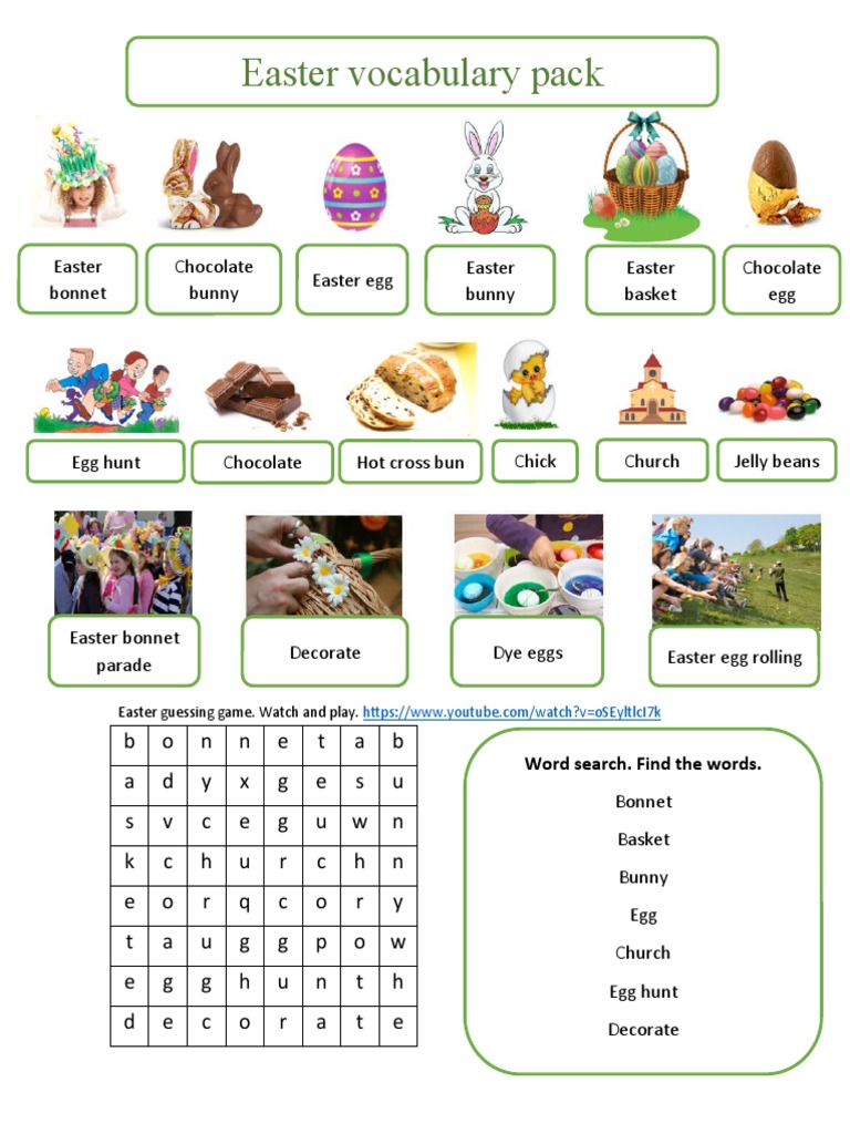 Easter Vocabulary Games and Activities | PDF | Easter Egg | Easter