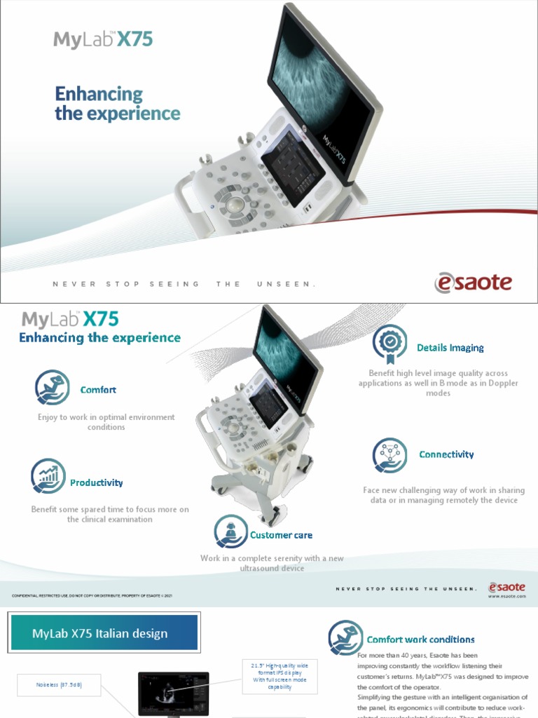 MyLab - X75 - Customer Presentation | PDF | Medical Ultrasound | Medical Imaging