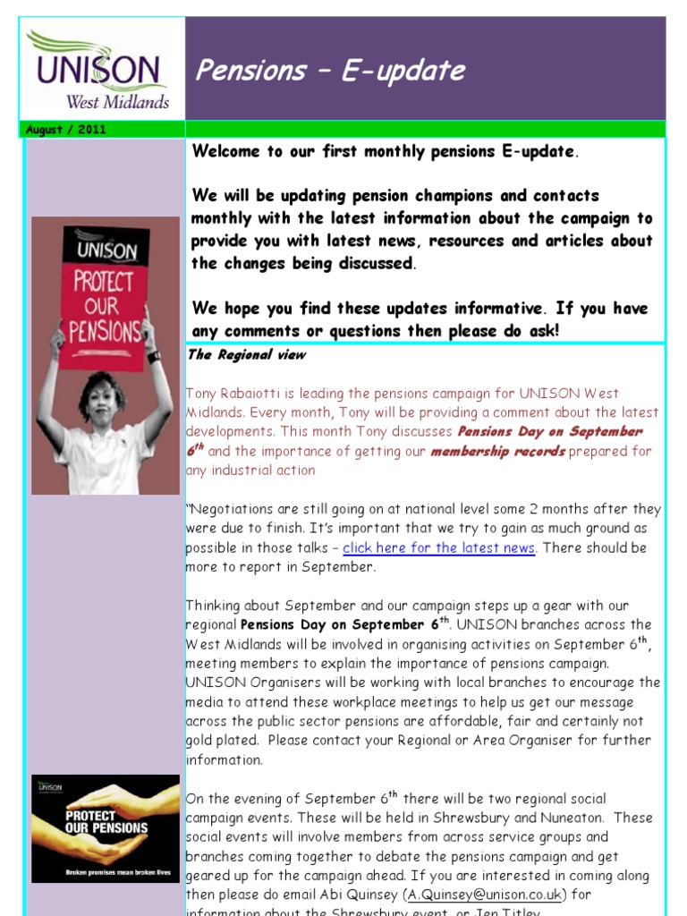 Pensions - E-Update: The Regional View | PDF | Defined Benefit Pension ...