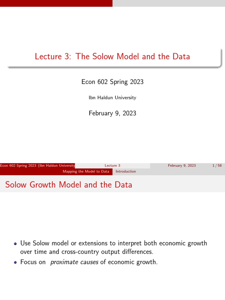 Lecture 4 Solow Model and The Data | Download Free PDF | Economic ... Lecture 4 Solow Model and The Data | Download Free PDF | Economic ...