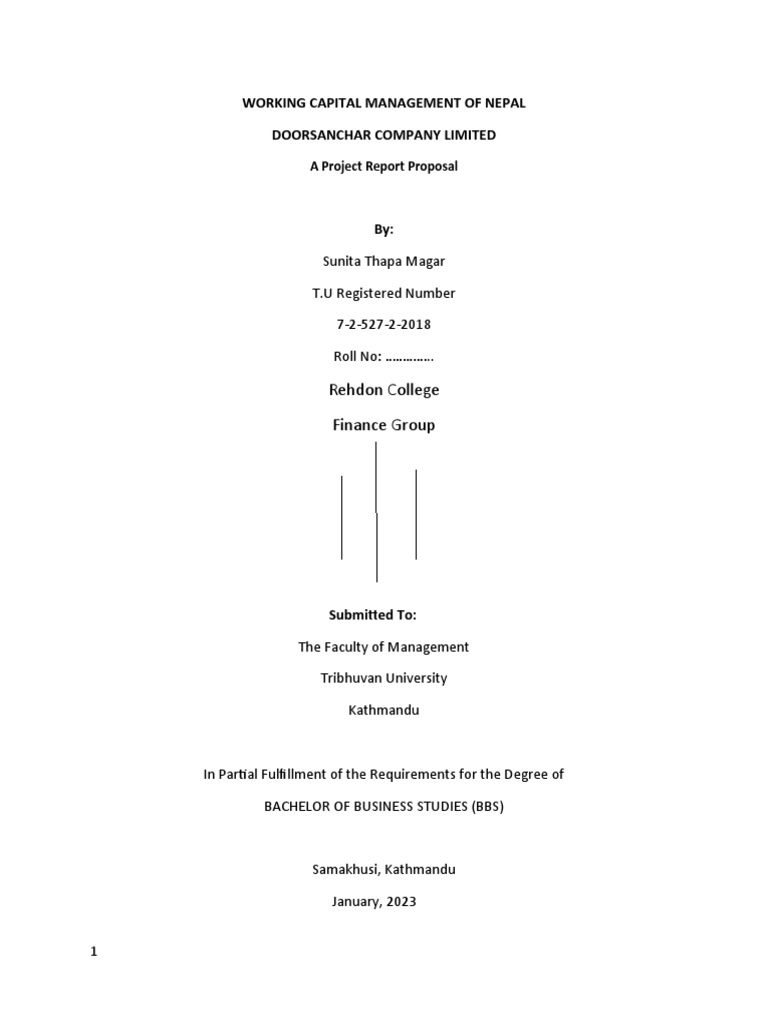 BBS 4th Year Proposal: Working Capital Management | PDF | Coefficient ...