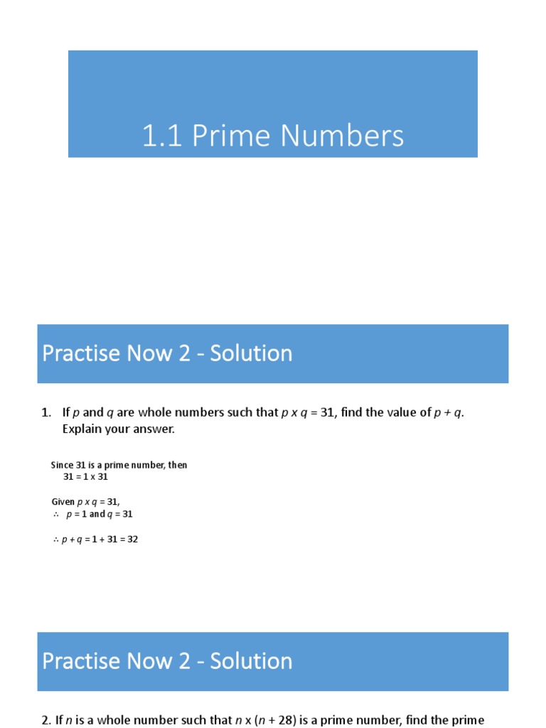Prime Numbers & Factorization Guide | PDF