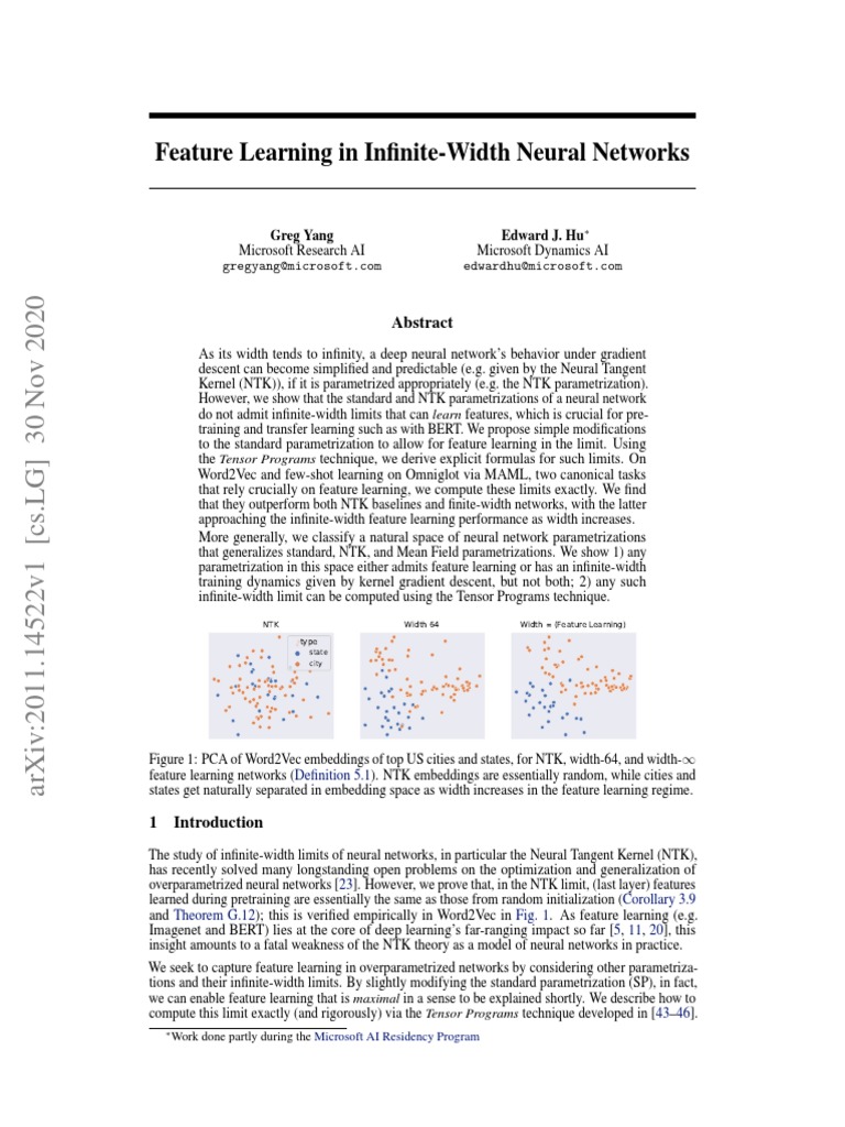 Feature Learning Greg Yang | PDF | Artificial Neural Network | Discrete Time And Continuous Time