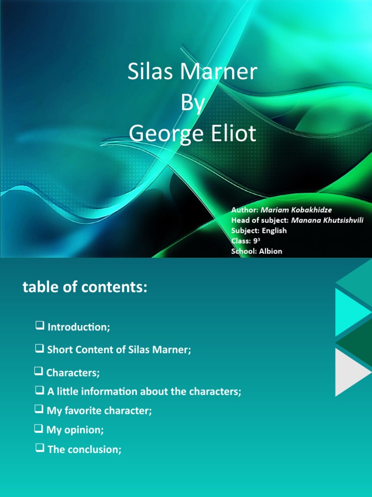 Silas Marner Characters