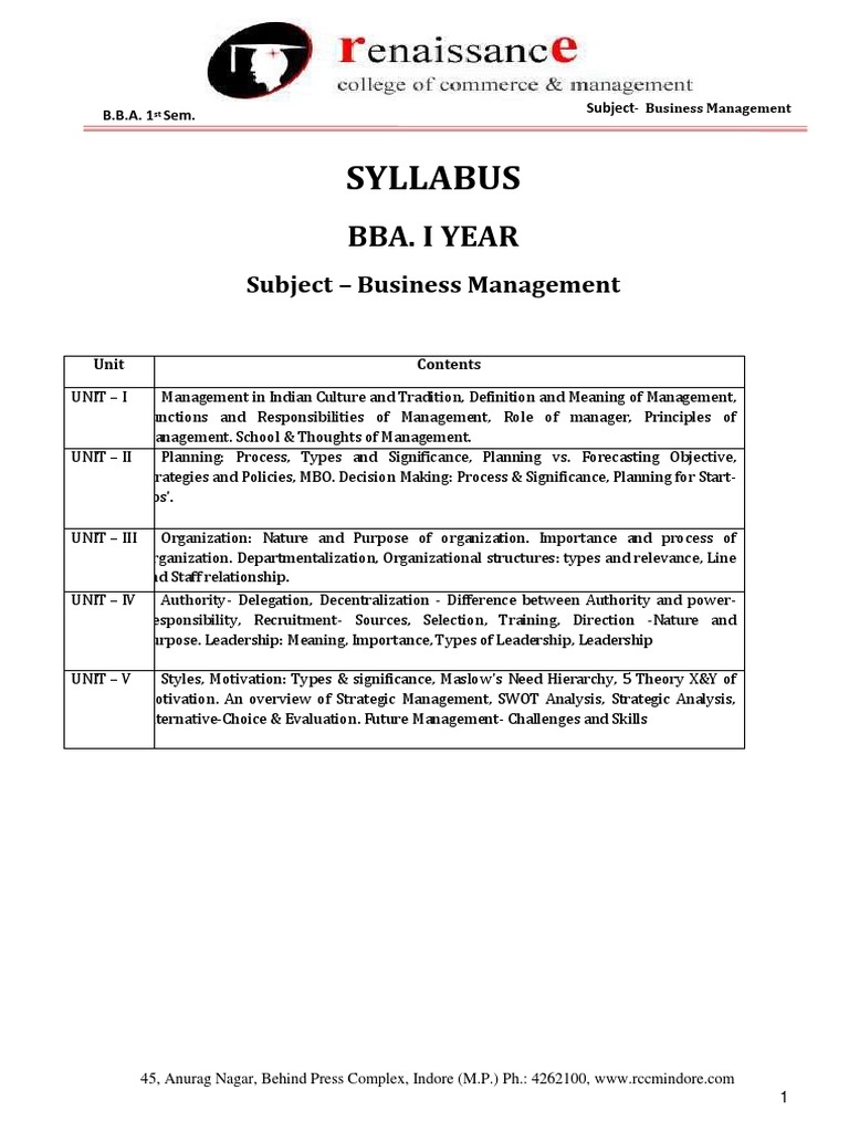 Syllabus: Bba. I Year | PDF | Science | Scientific Method