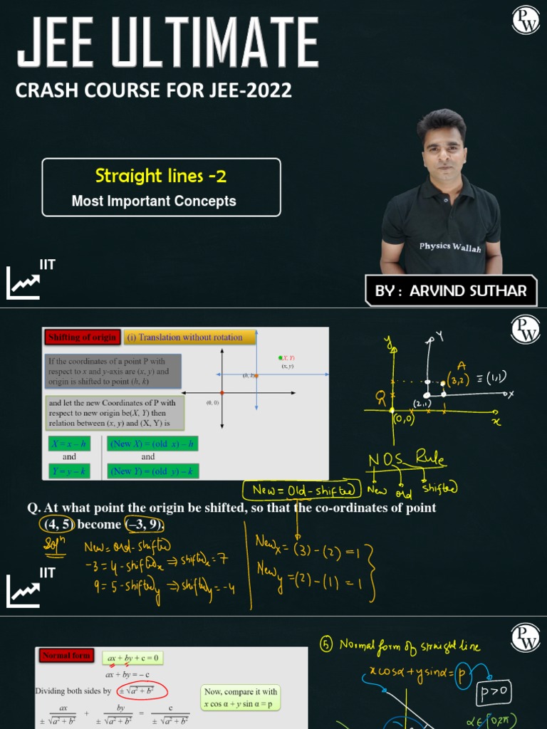 Crash Course For Jee-2022: Straight Lines - 2 | PDF | Classical ...