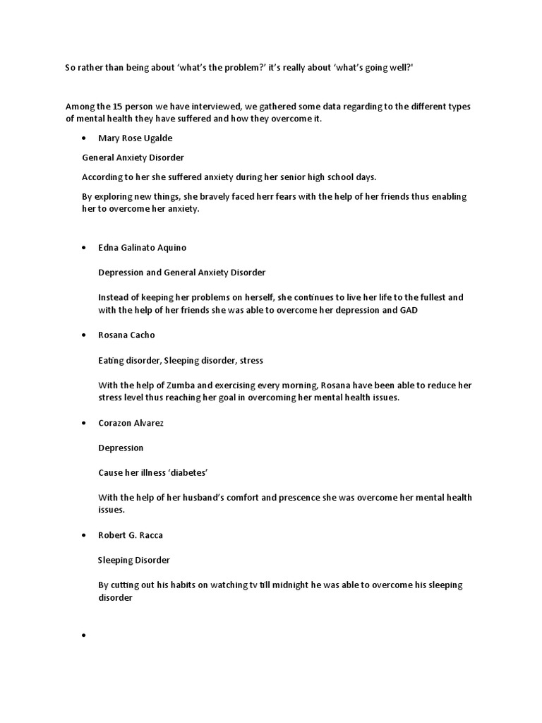 Mental Health Script | PDF