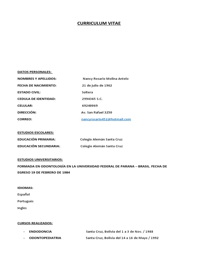 Curriculum Vitae Nancy Rosario | PDF