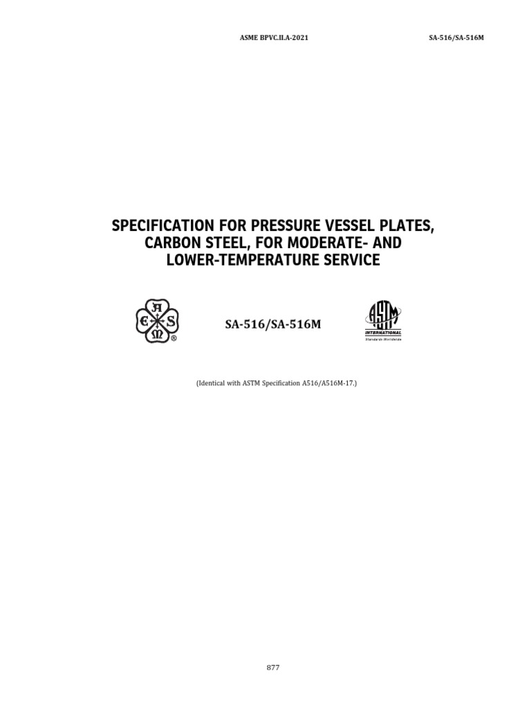 Sa 516 70 | PDF | Strength Of Materials | Steel