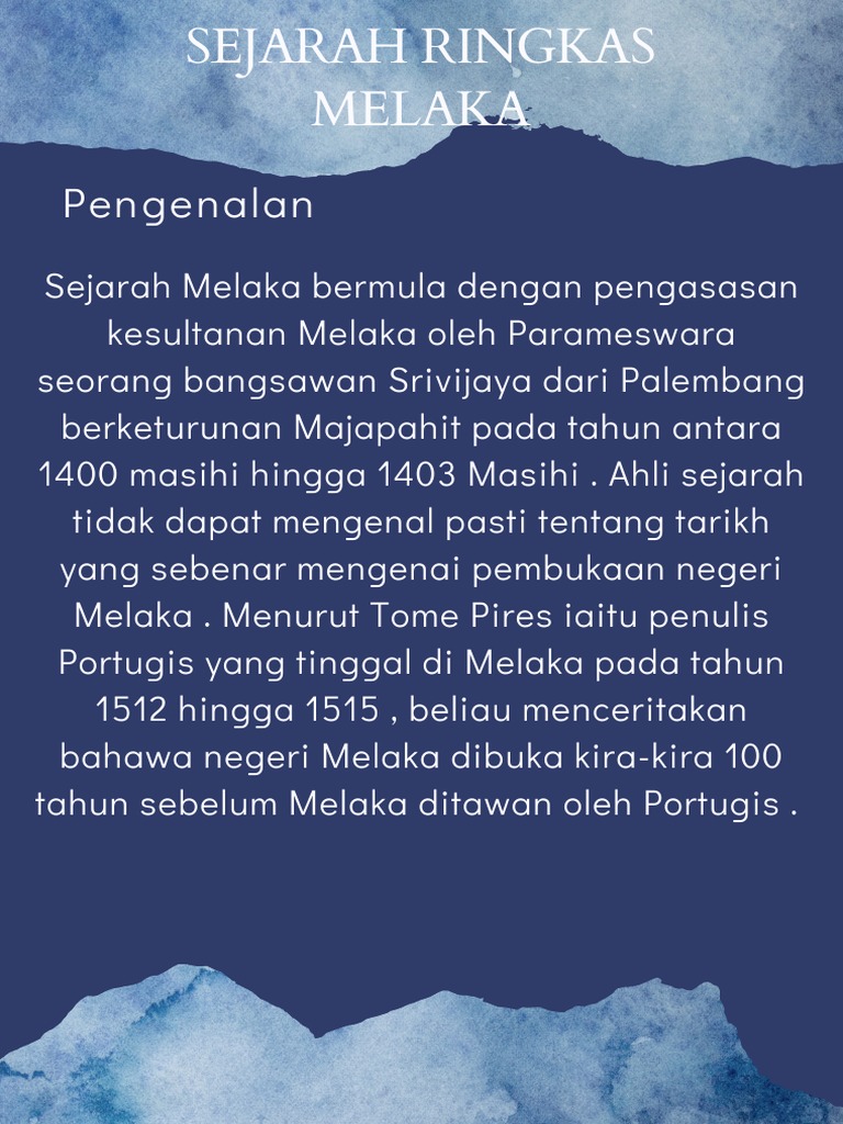 Sejarah Ringkas Melaka | PDF